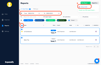 Exporting Expensify Reports